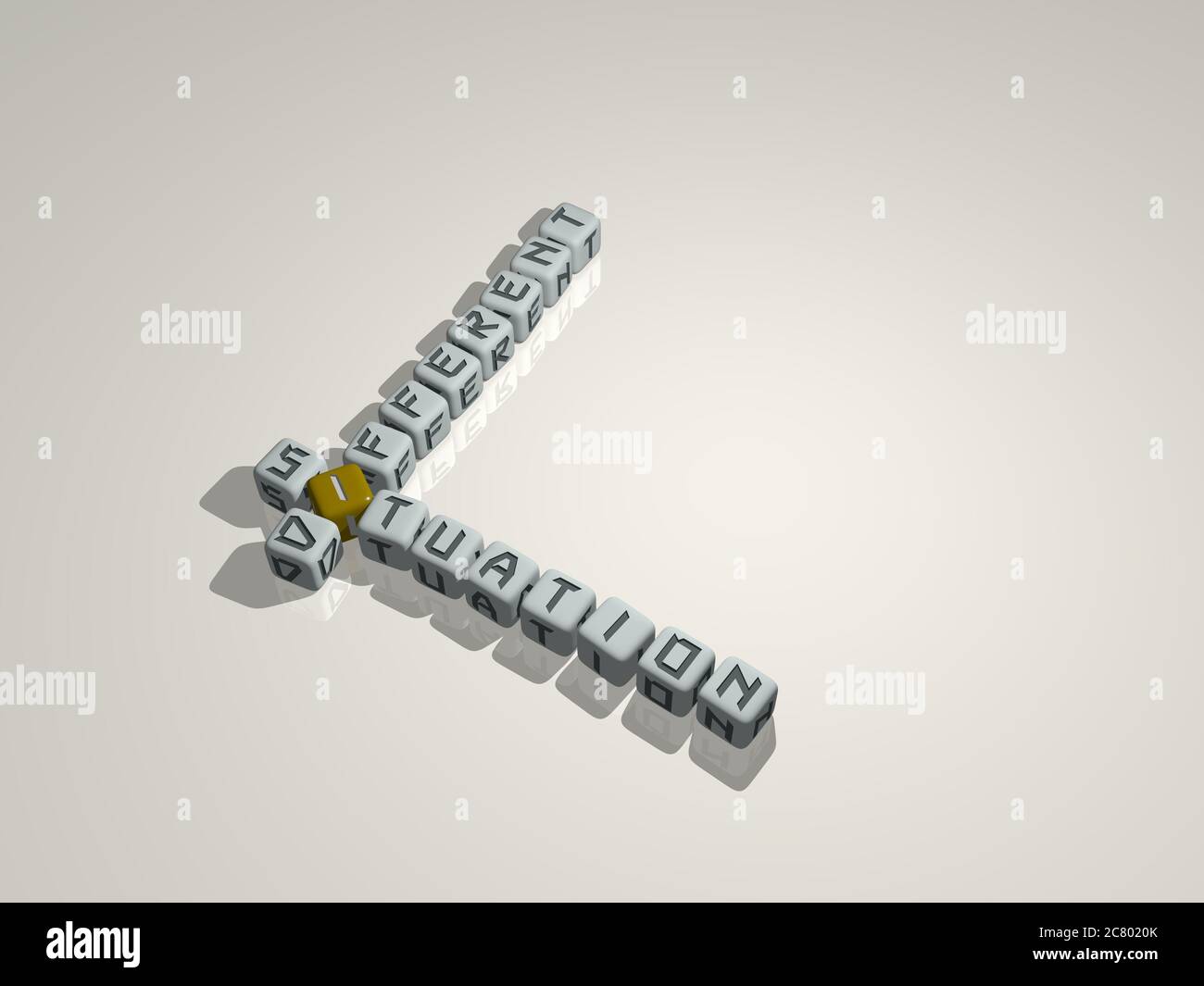 different situation combined by dice letters and color crossing for the ...