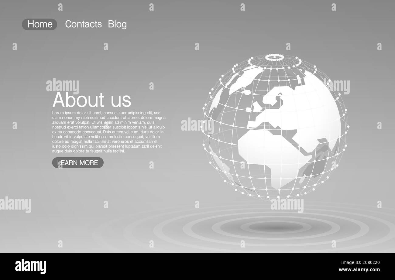 Concept global planet earth point grey background. Vector illustration ...