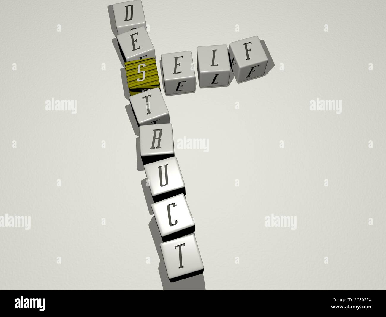 self destruct combined by dice letters and color crossing for the ...