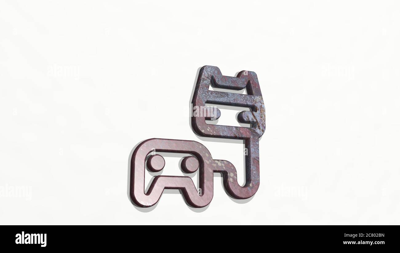 vr controller made by 3D illustration of a shiny metallic sculpture on ...