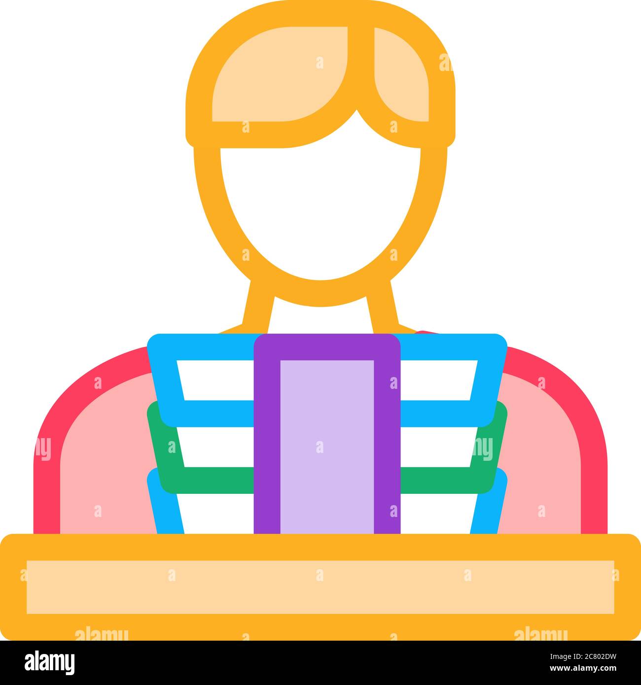 food delivery boy icon vector outline illustration Stock Vector Image ...