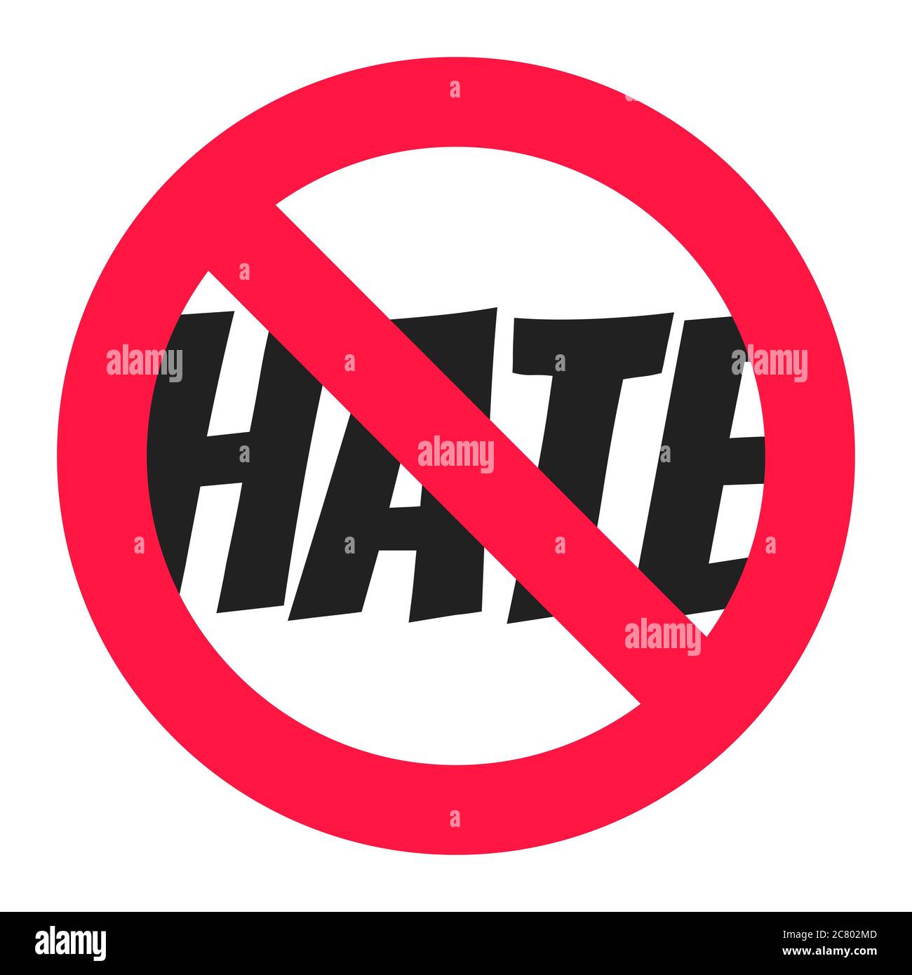 Stop hate circle icon sign flat style design vector illustration Stock ...