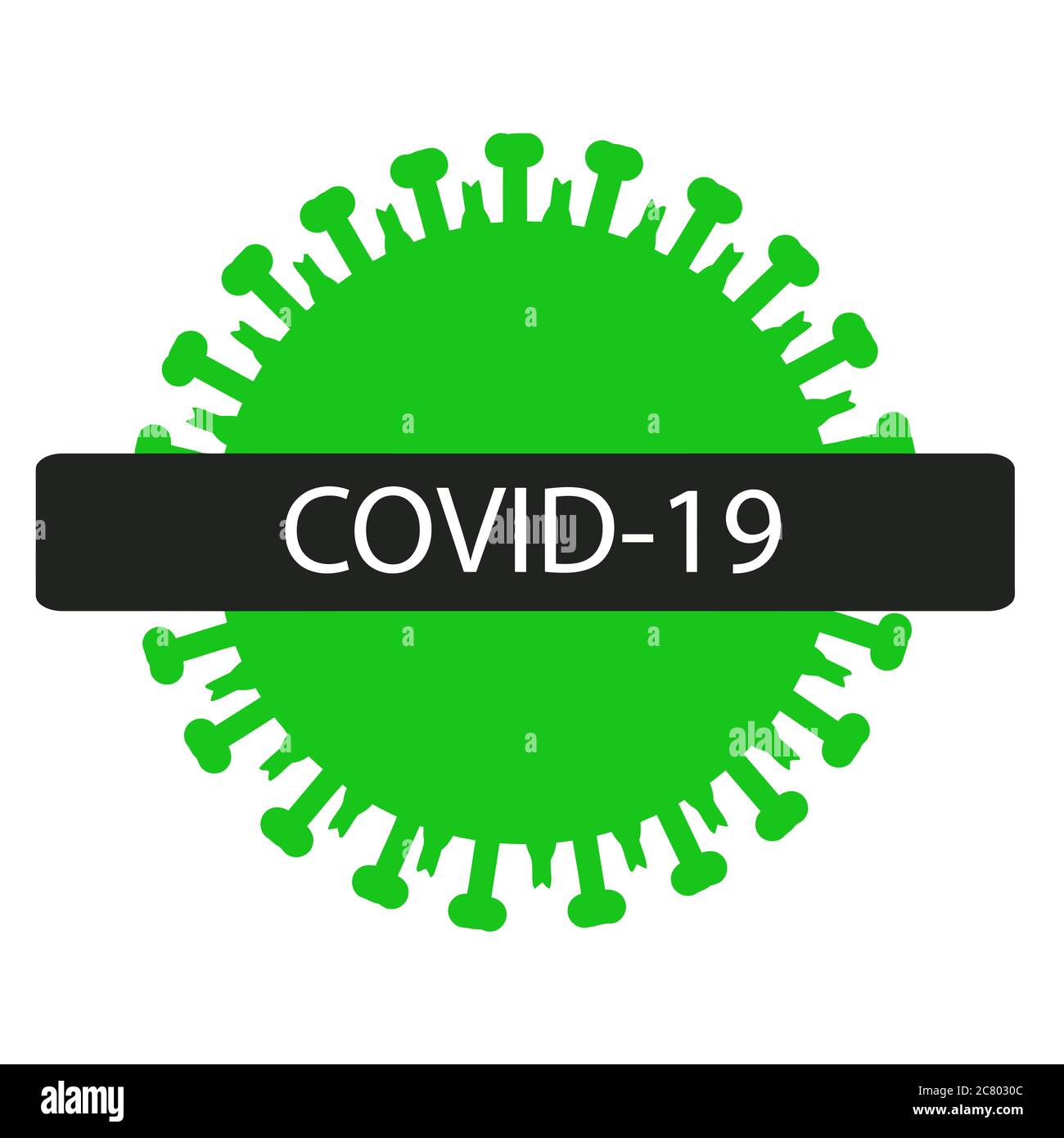 coronavirus covid 19 green infection text black white llustration Stock ...