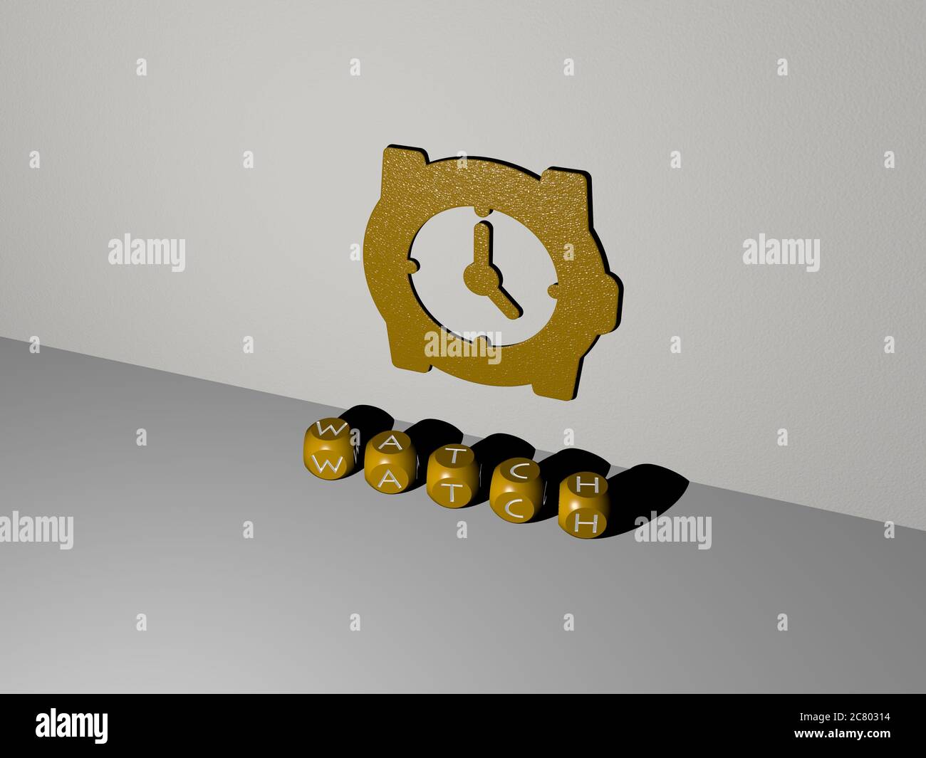 3D graphical image of watch vertically along with text built by ...