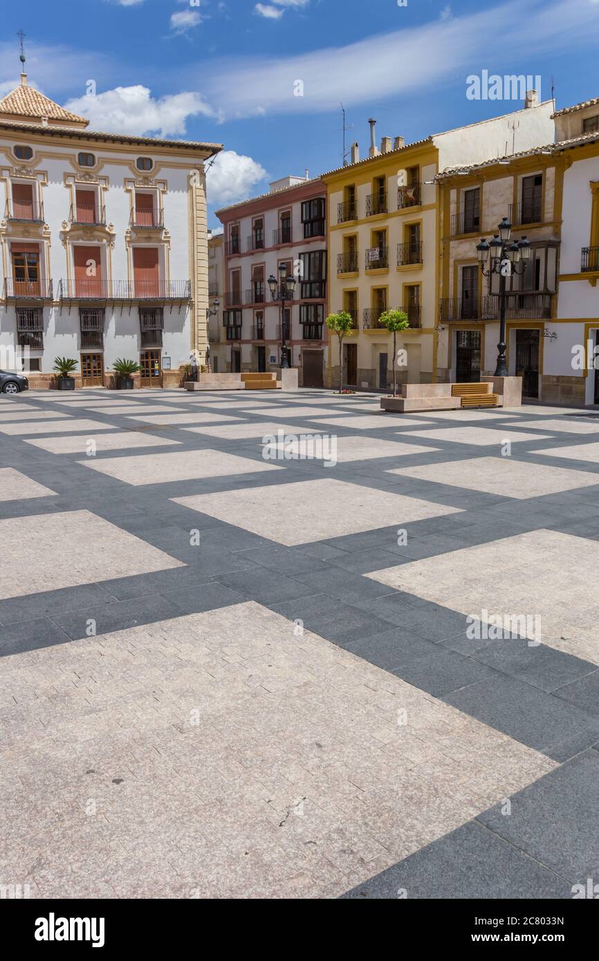 Plaza Espana square in the historic center of Lorca, Spain Stock Photo ...