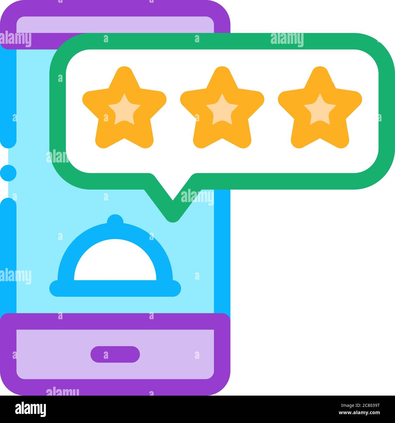 food delivery review stars icon vector outline illustration Stock ...