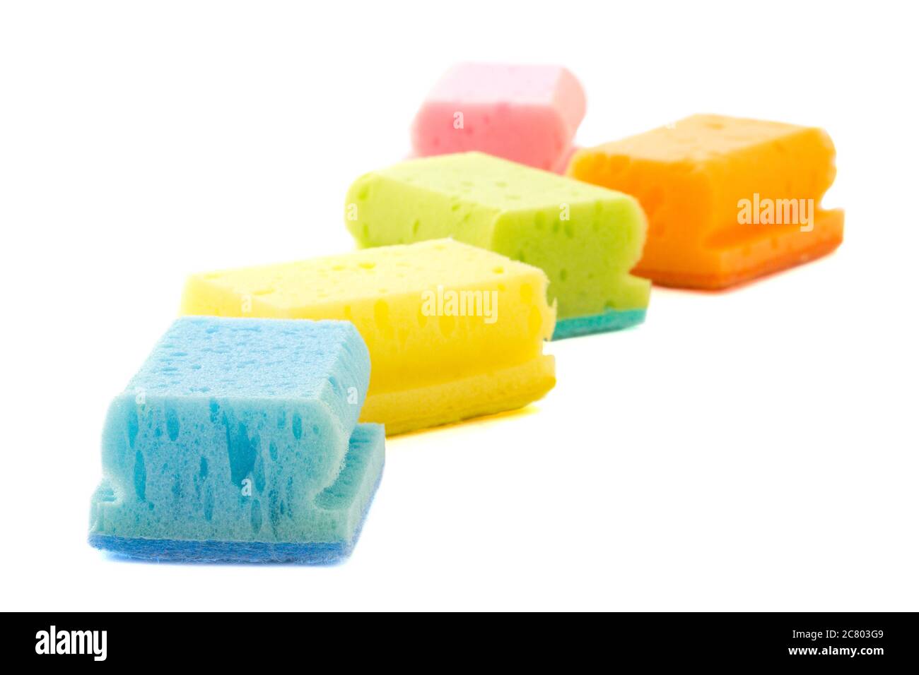 colorful cleaning sponges isolated over white background Stock Photo ...