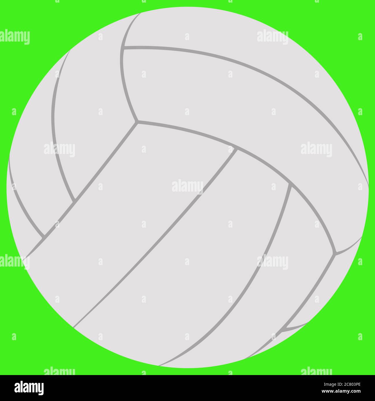 volleyball ball white sport round green background illustration Stock ...