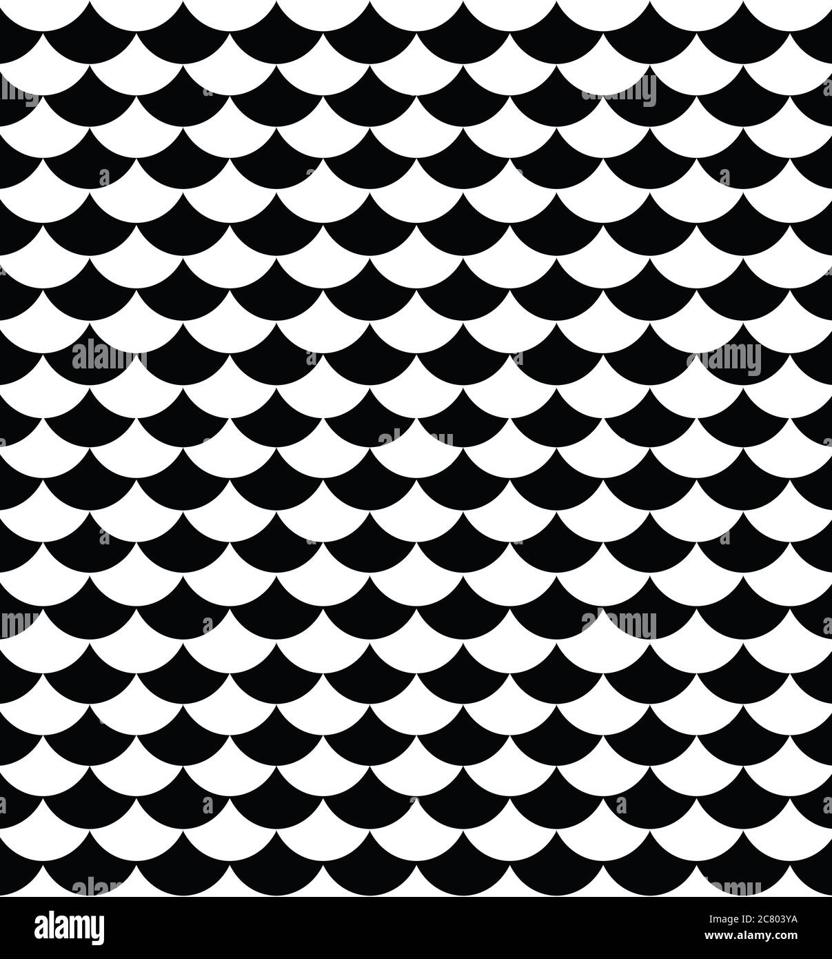 Scallop pattern vector illustration design.Black and white seamless ...