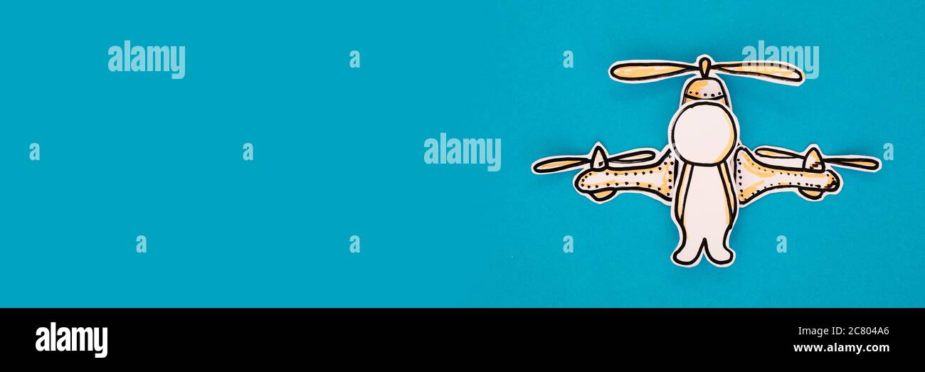 Paper pilot icon on an aircraft on the blue Stock Photo - Alamy
