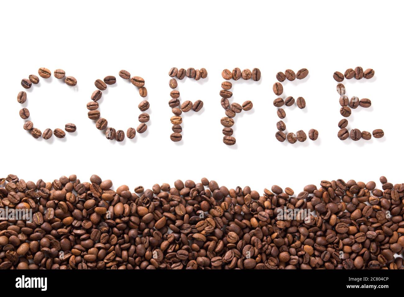 word coffee, roasted beans isolated on white background Stock Photo - Alamy