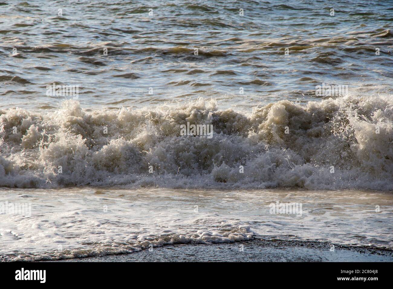 Stormy weather, waves and splashes in Batumi, Georgia. Stormy Black sea ...