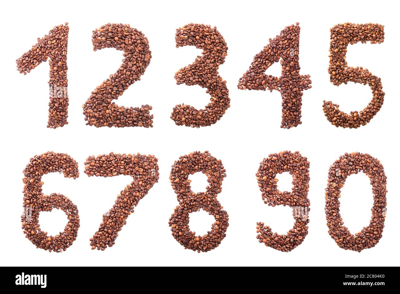 numbers from coffee beans isolated on white background Stock Photo - Alamy
