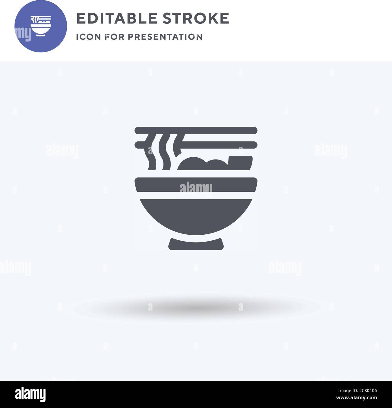 Ramen icon vector, filled flat sign, solid pictogram isolated on white ...