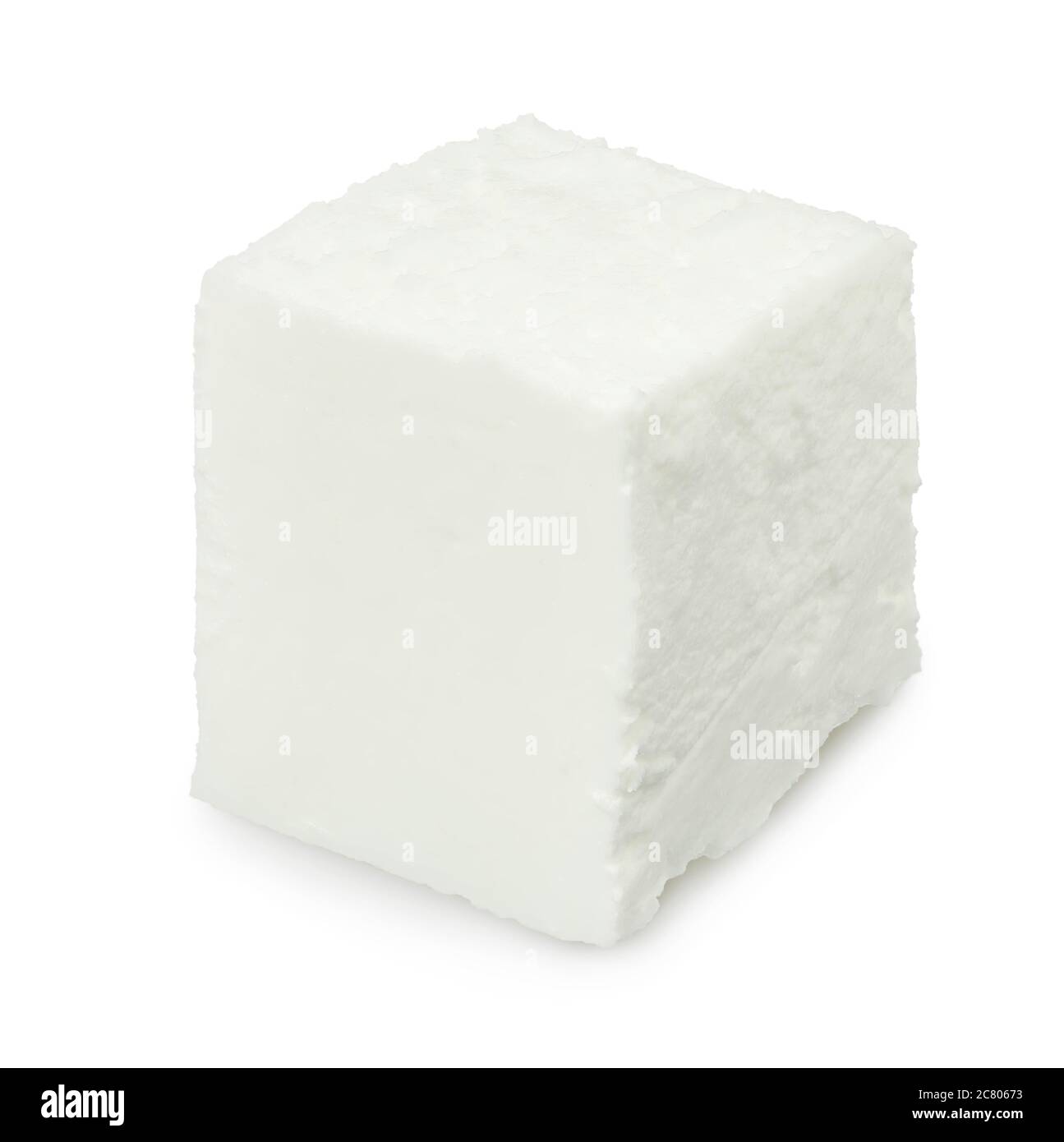Feta cheese isolated on white background. With clipping path and full ...