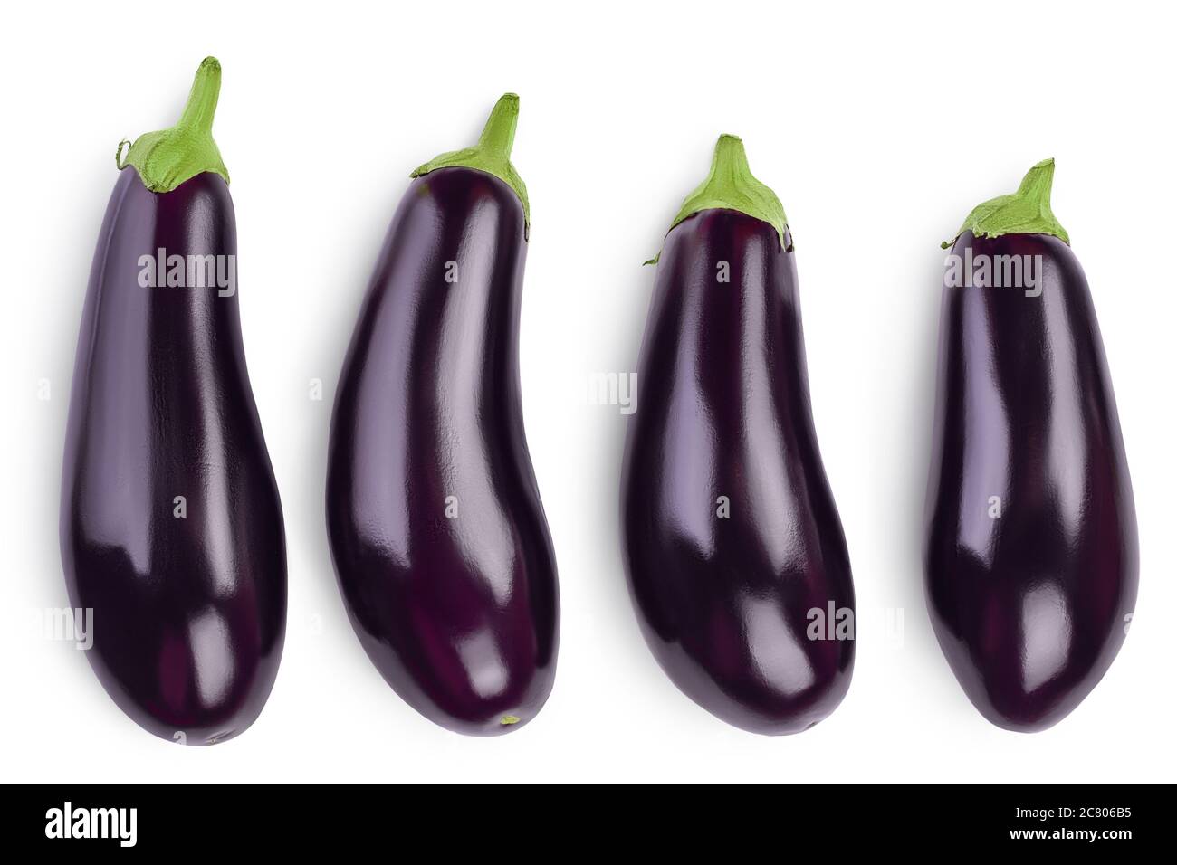 Eggplant or aubergine isolated on white background with clipping path ...