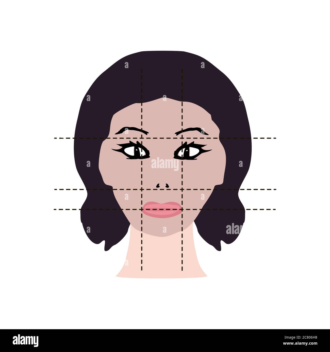 Face asymmetry. Cosmetic defect. Incorrect teeth bite Stock Vector ...