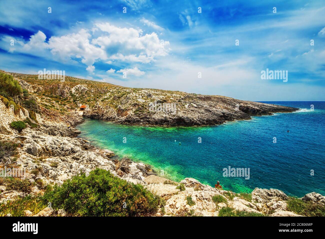 Porto Roxa beach on Zakynthos island, Greece Stock Photo - Alamy