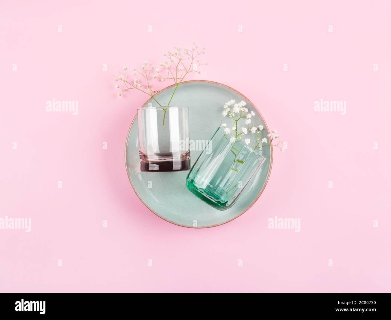 Pastel color crockery tableware concept Stock Photo - Alamy