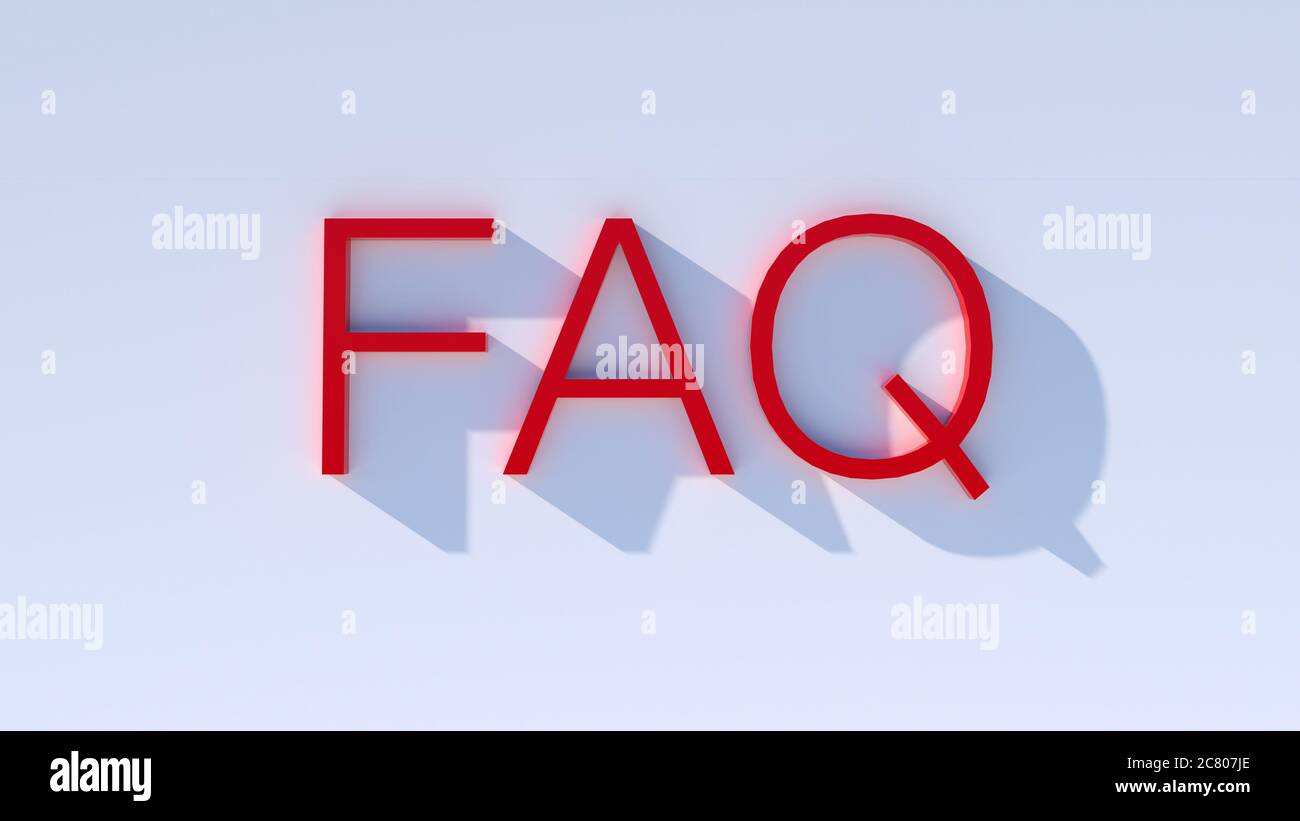 Illustration of red FAQ icon - communication concept for contact and ...