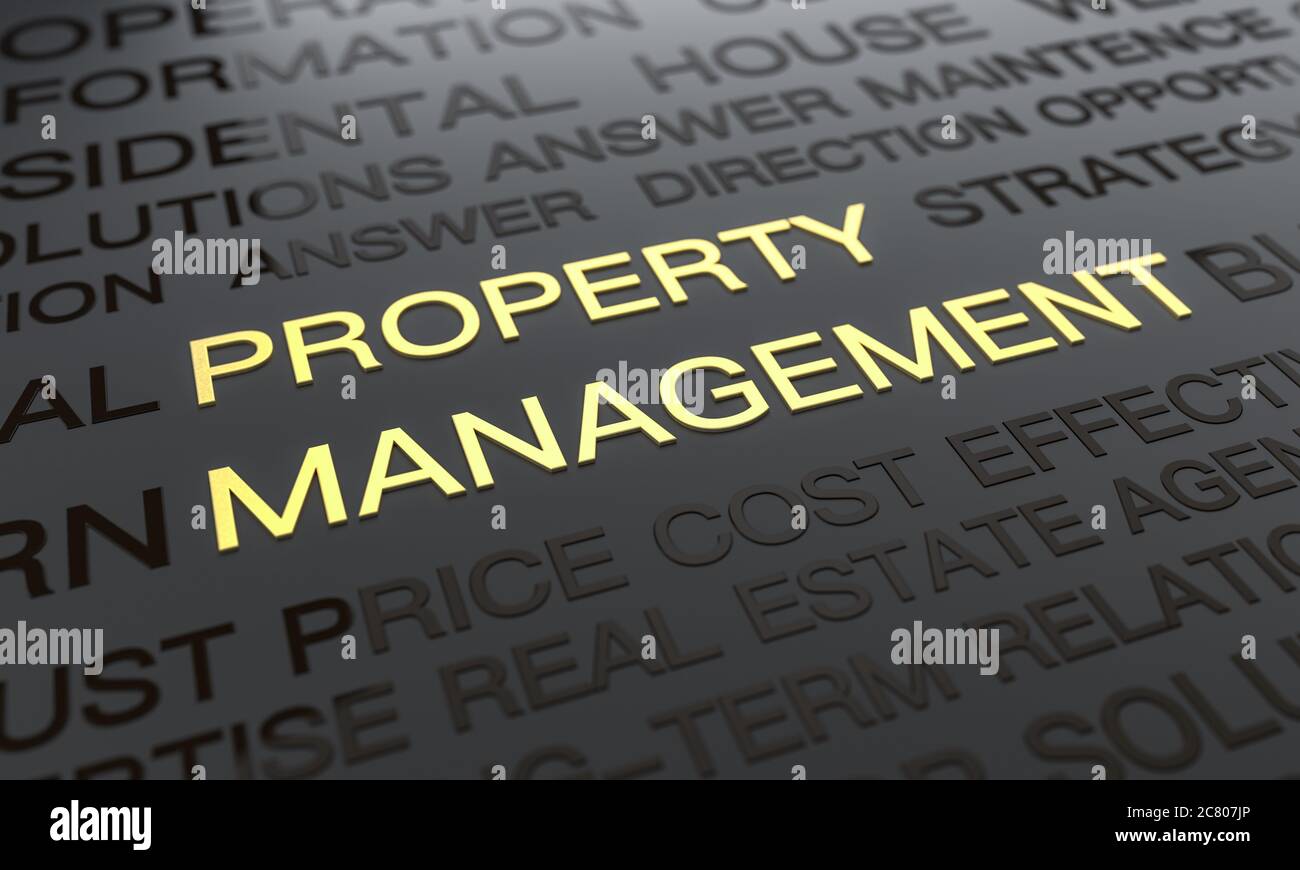Illustration of Property Management background - word cloud concept in ...