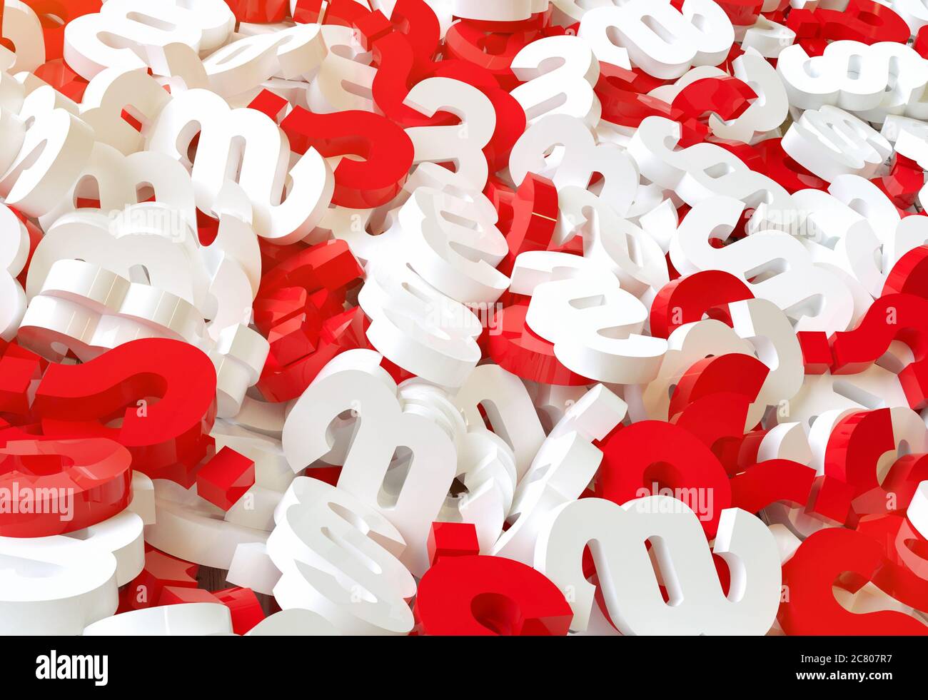 3D rendering of a pile of white paragraph section symbols and red ...
