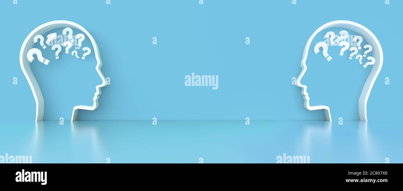 Concept question marks in blue hi-res stock photography and images - Alamy