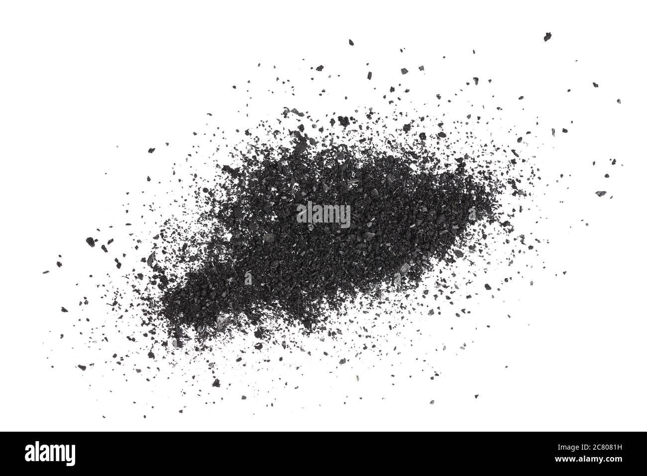 Pile of coal carbon or charcoal dust isolated on white background Stock ...