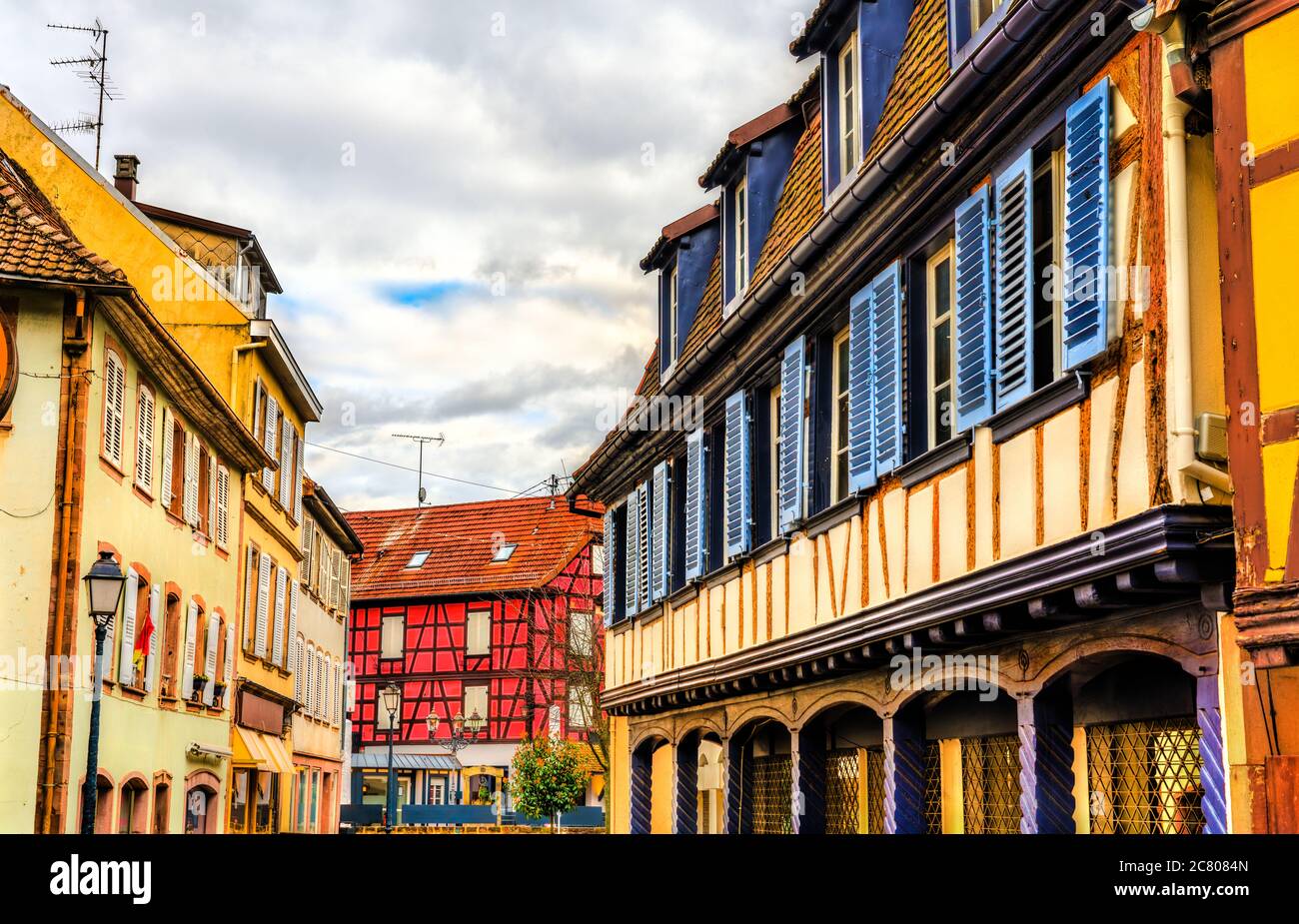 Traditional half-timbered houses in Barr - Alsace, France Stock Photo ...
