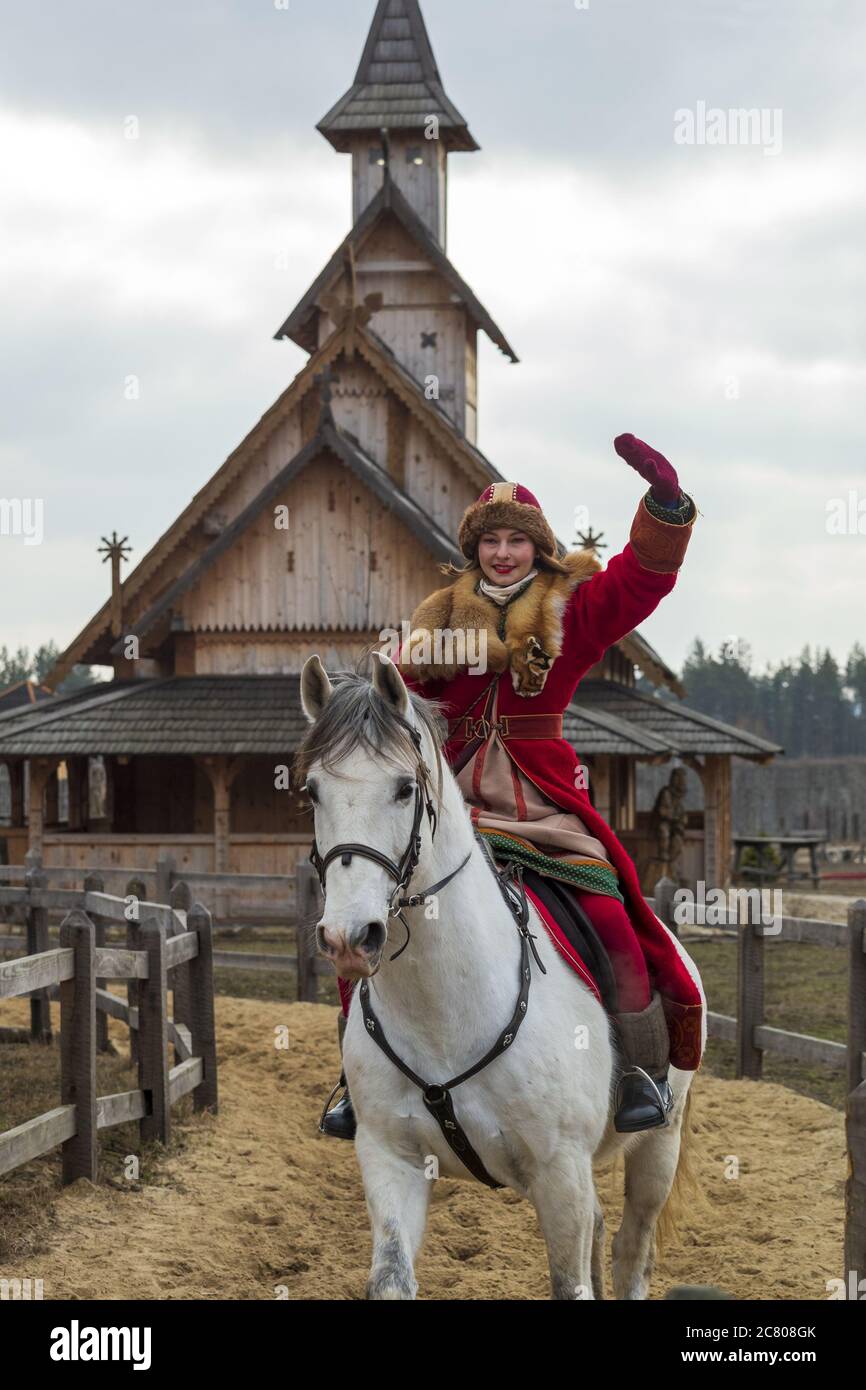 Horse Medieval Show Kiev Park Traditions ancient costume Ukraine Middle ...