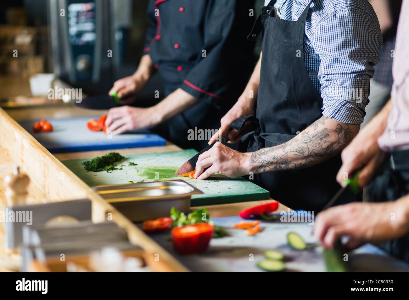 chef cooking food kitchen restaurant cutting cook hands hotel man male ...