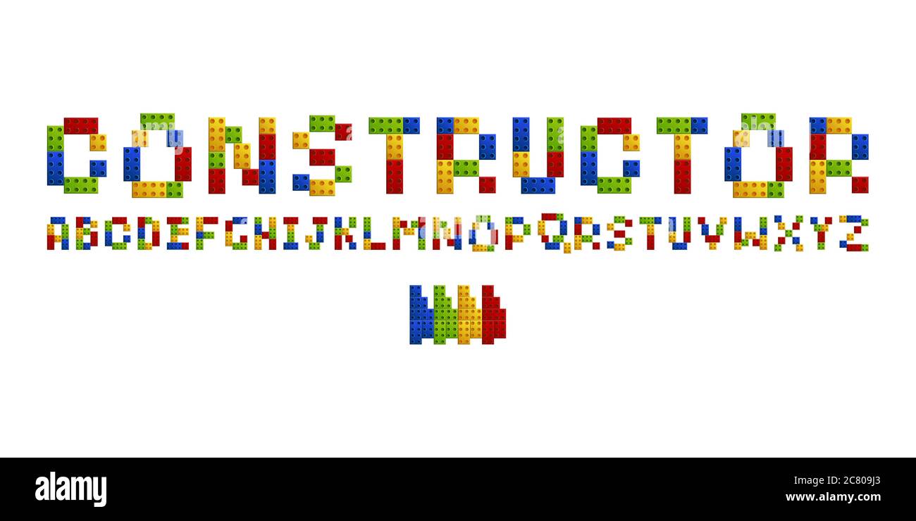 Kids building blocks letters Stock Vector Images - Alamy