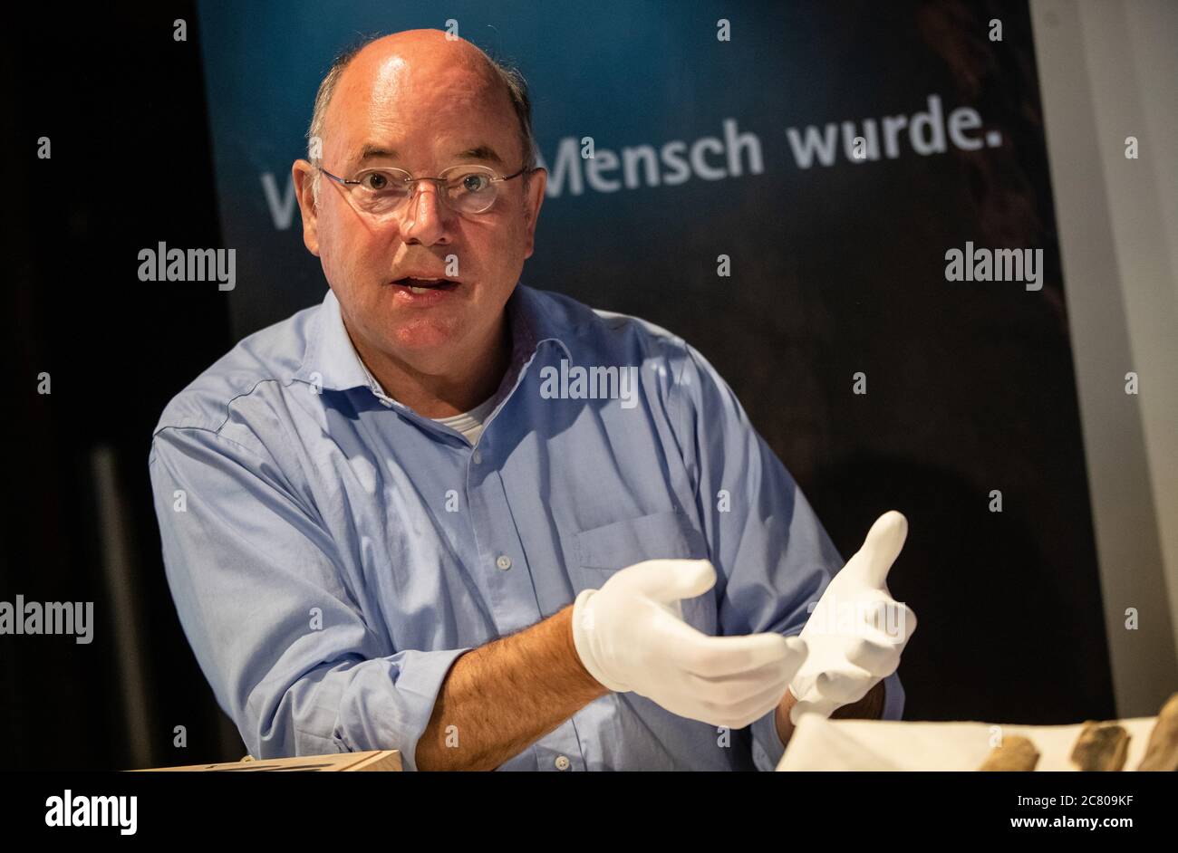 Blaubeuren, Germany. 20th July, 2020. Archaeologist Nicholas Conard ...