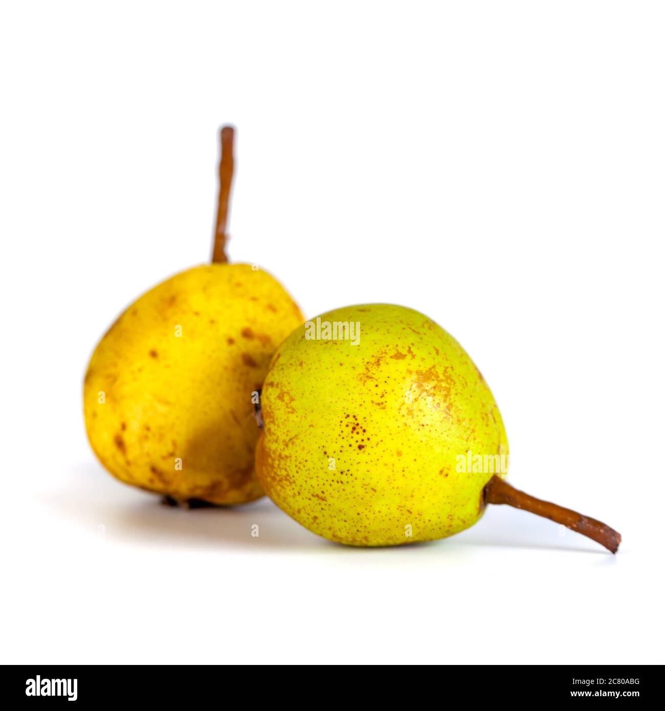 Studio shot of fresh green natural pears isolated on white Stock Photo ...