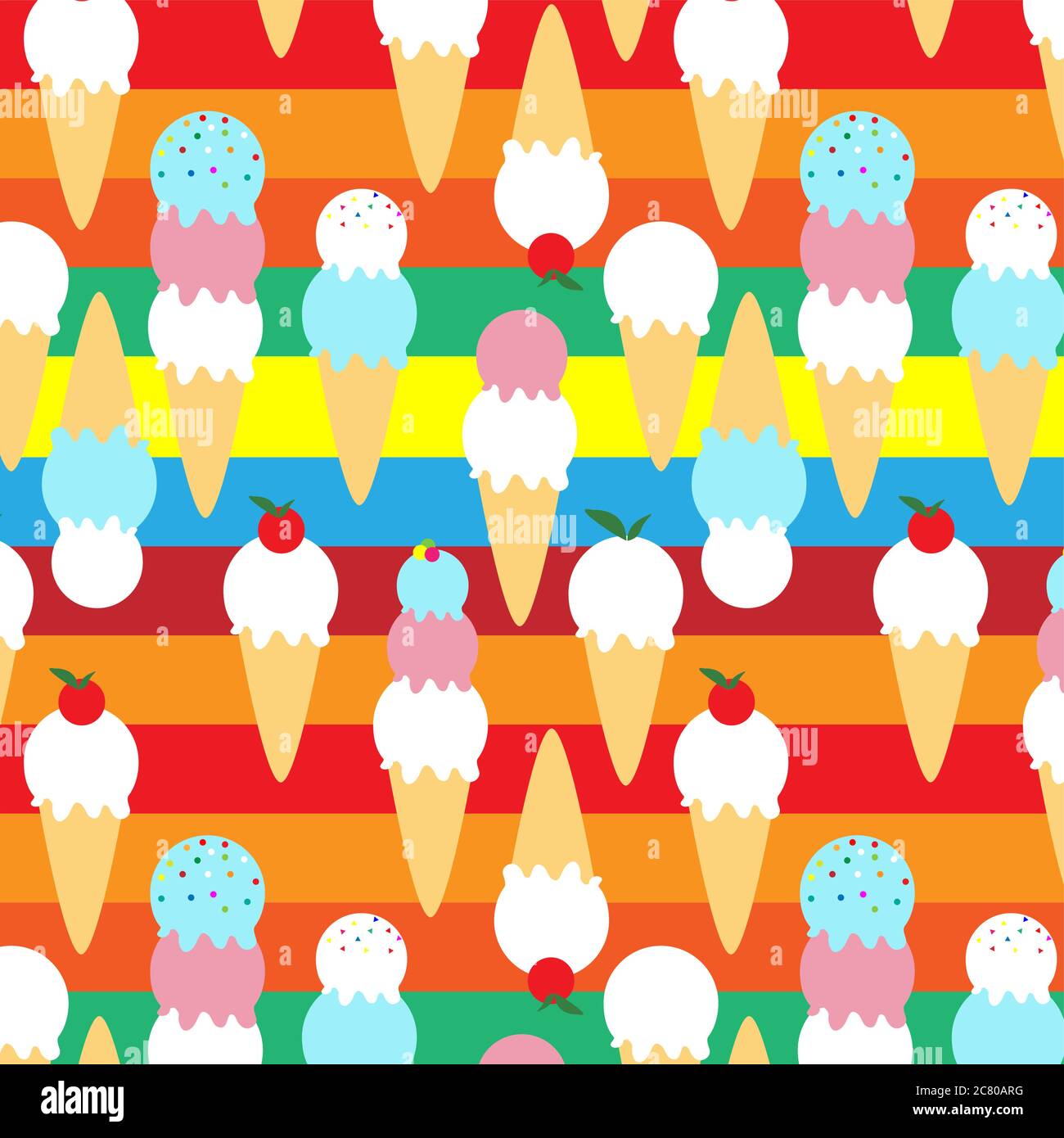 Pattern with ice cream cones Stock Vector Image & Art - Alamy