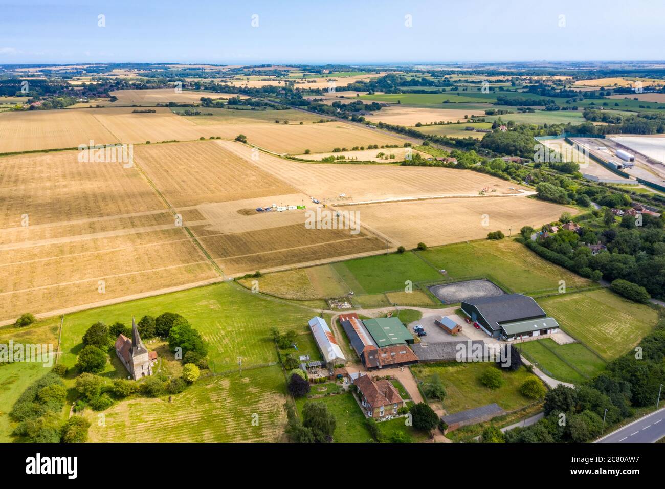 Sevington Lorry Park, Ashford, Kent Stock Photo - Alamy