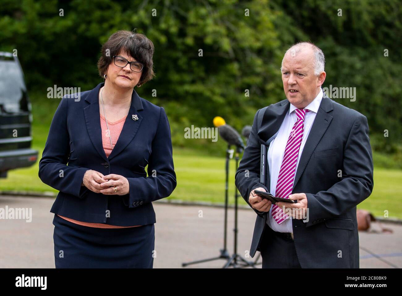 First Minister Arlene Foster (left) with special advisor Philip Weir ...
