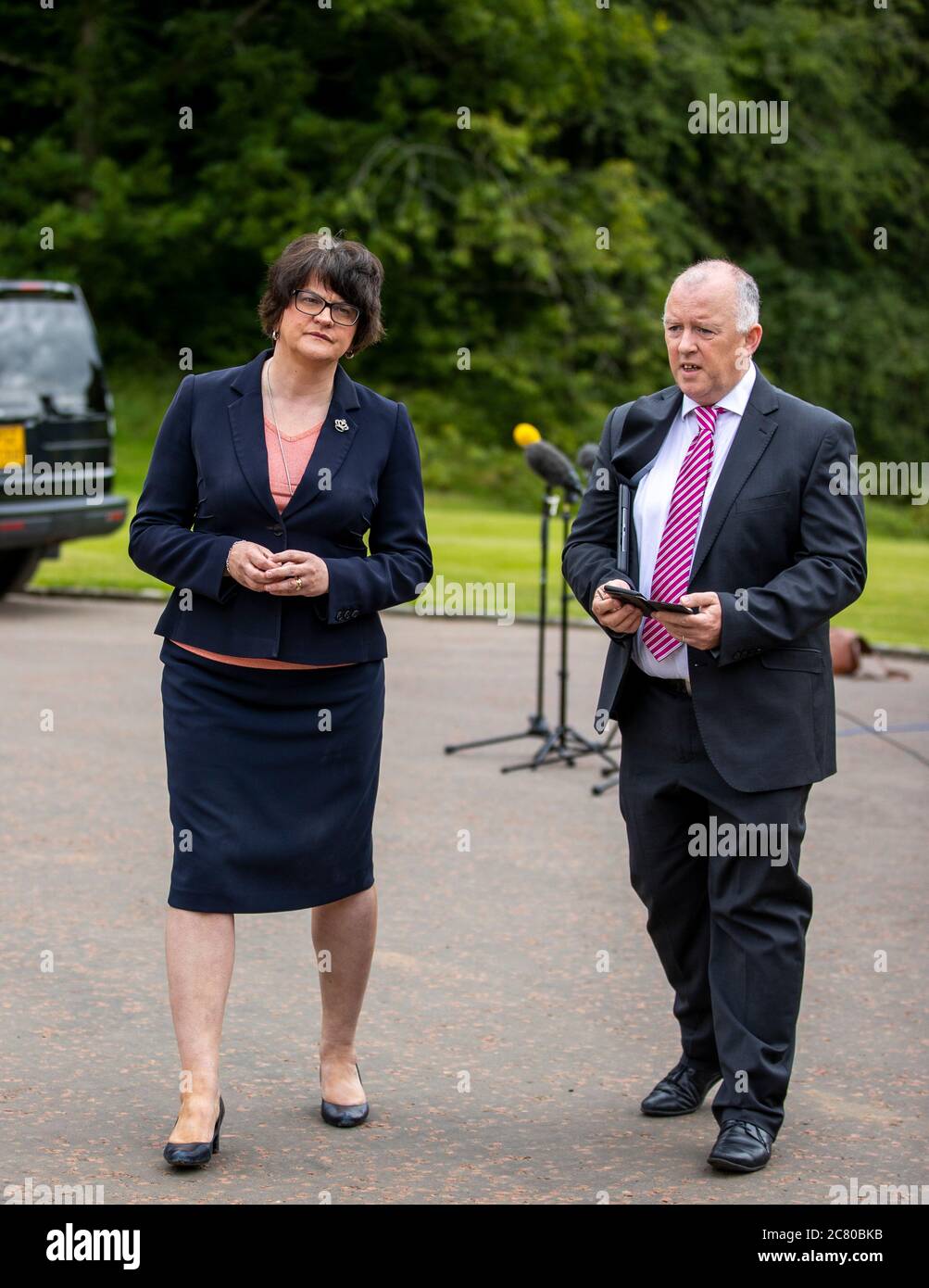 First Minister Arlene Foster (left) with special advisor Philip Weir ...