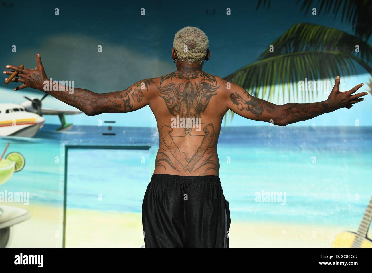 Hollywood Beach, FL, USA. 19th July, 2020. Dennis Rodman is seen out ...