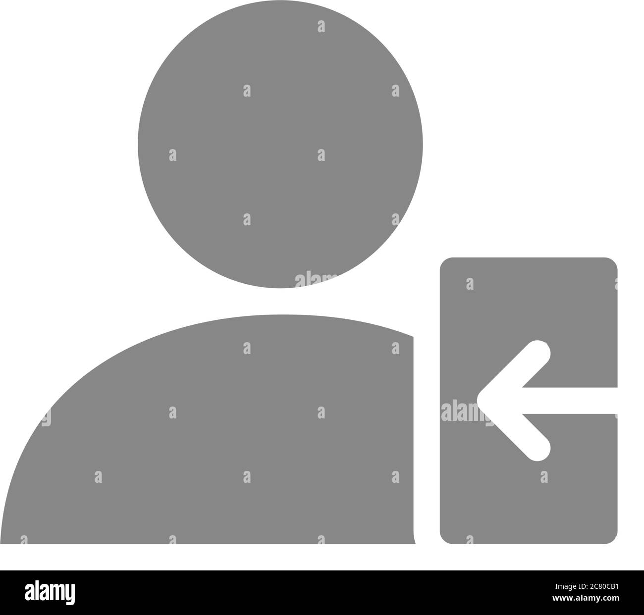 User profile with entrance sign grey icon. Account login symbol Stock ...