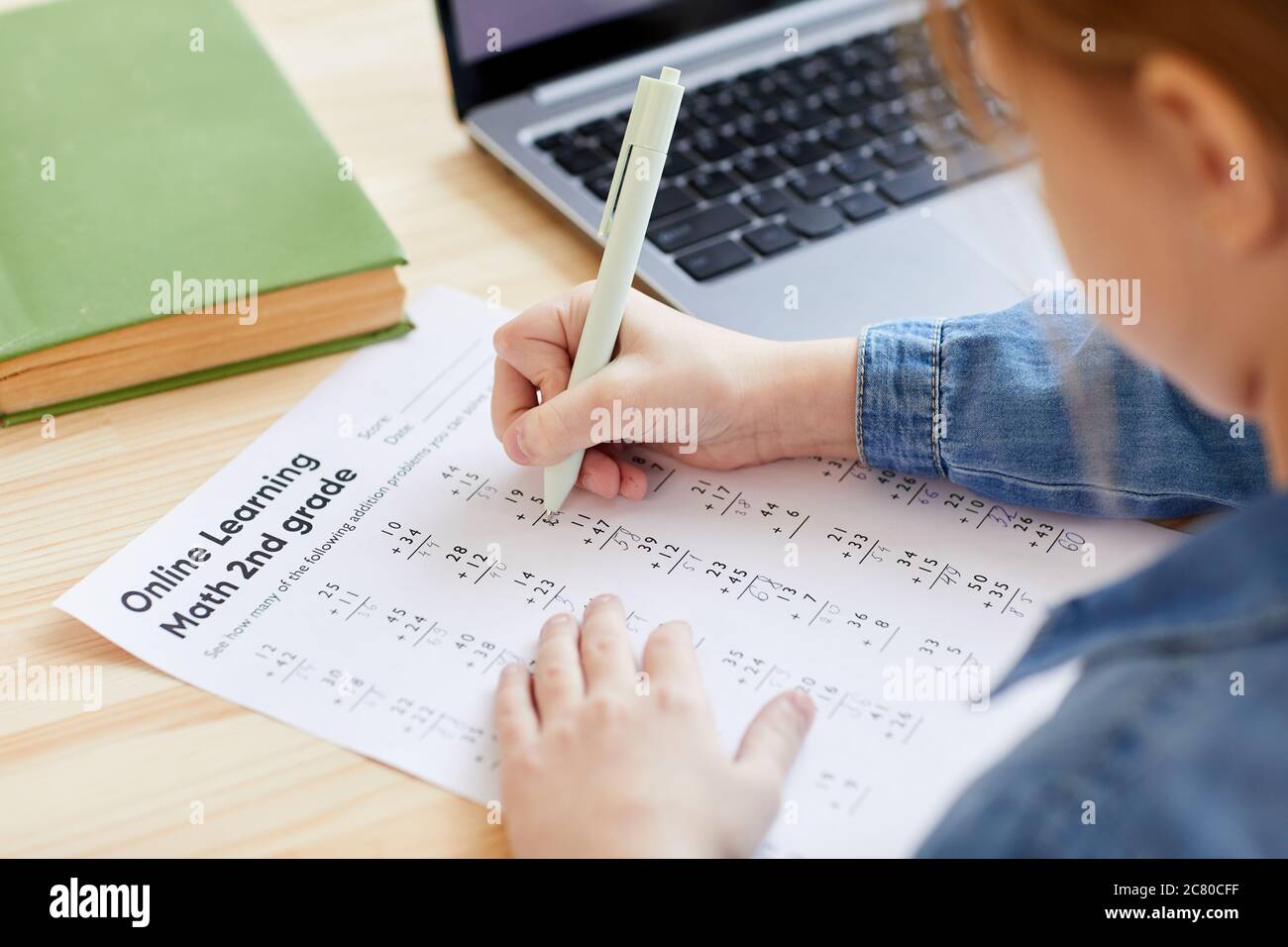 Girl working computer math hi-res stock photography and images - Alamy