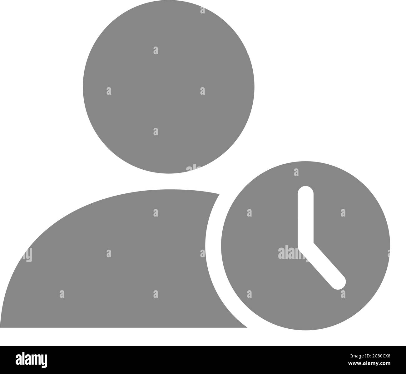 User profile with clock grey icon. Public navigation, waiting list ...