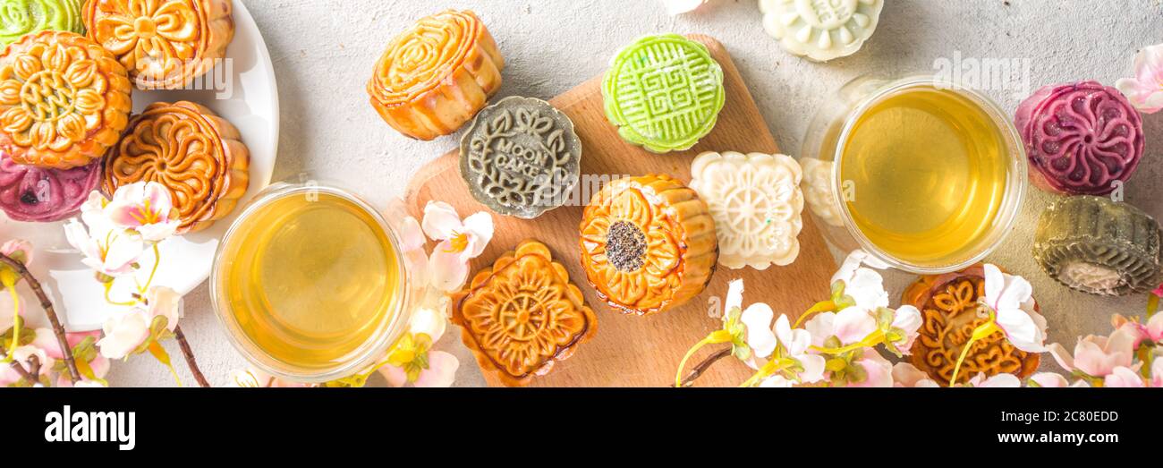 Traditional Chinese sweet dessert. Homemade Chinese snow skin and baked ...