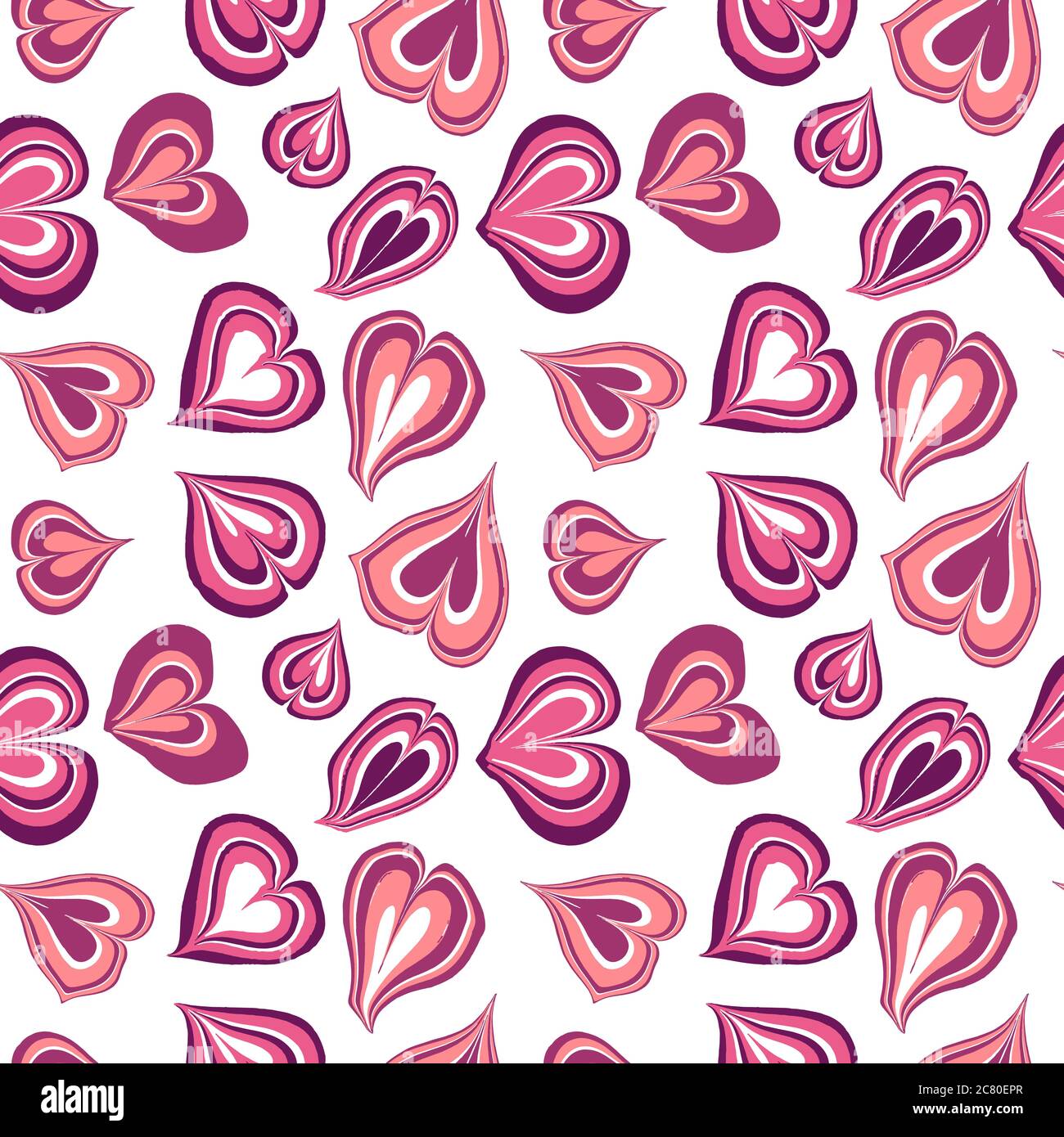 Vector seamless hearts pattern. Repeating texture for print, fabric ...