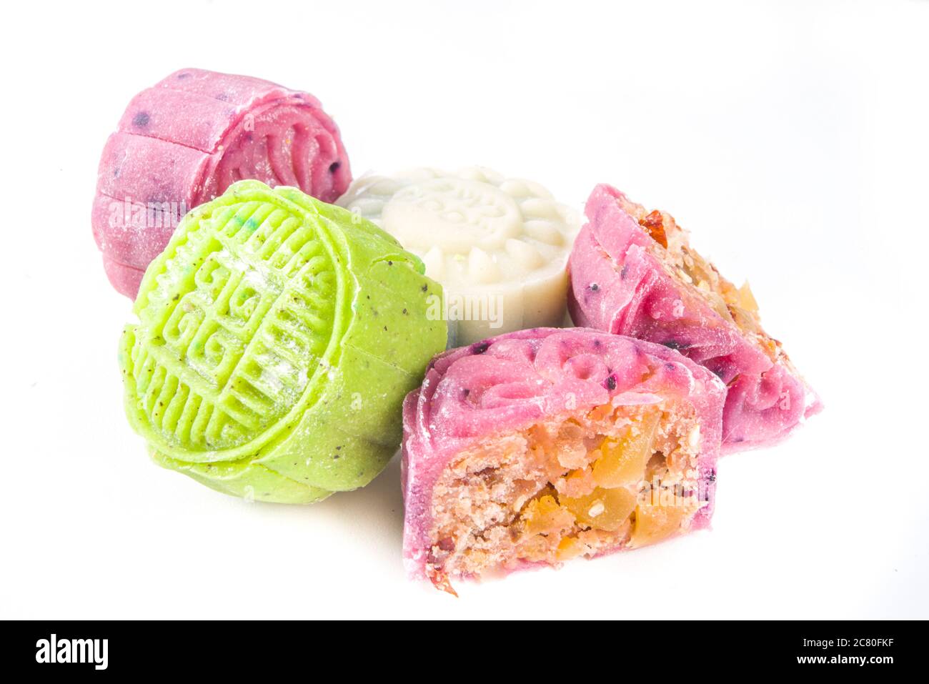 Traditional Chinese sweet dessert. Homemade Chinese snow skin and baked ...