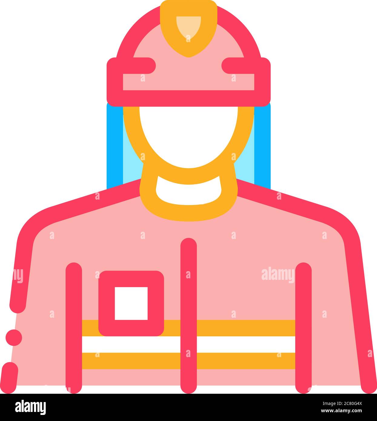 fireman profession icon vector outline illustration Stock Vector Image ...