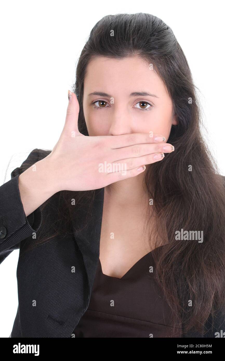 Woman cant talk hi-res stock photography and images - Alamy