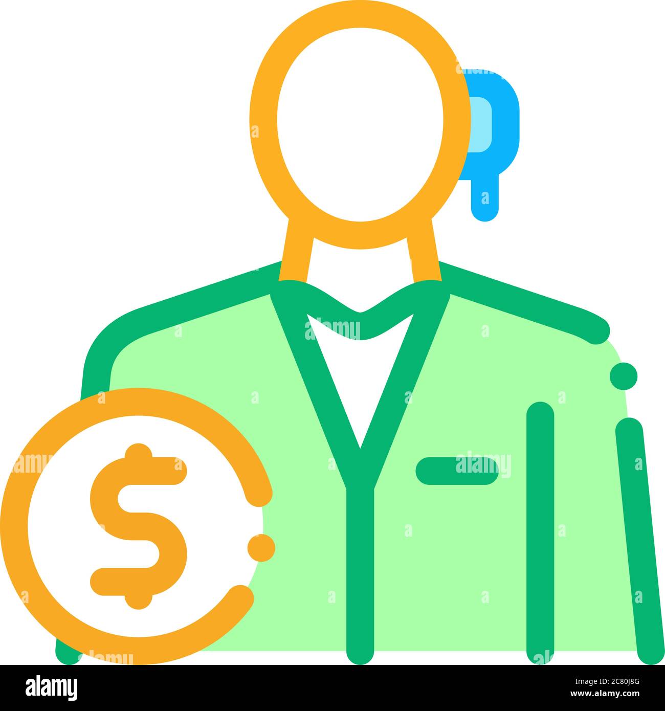 accountant profession icon vector outline illustration Stock Vector ...