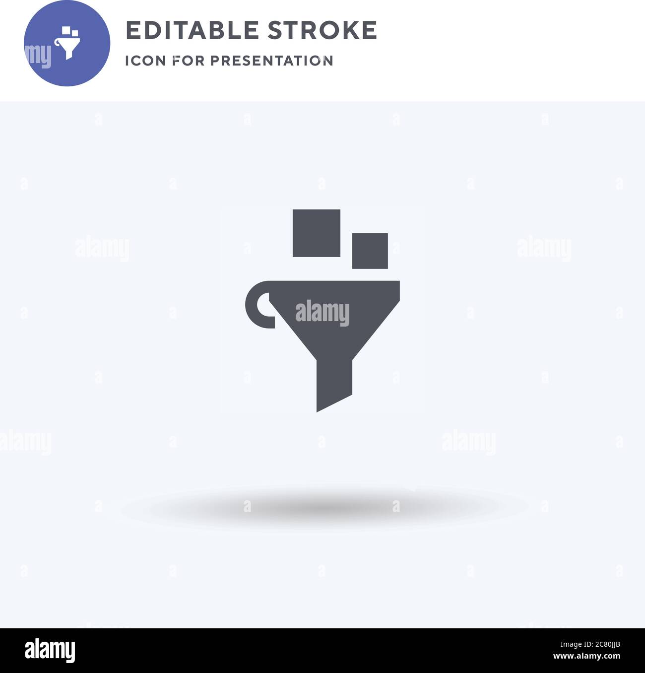 Filter icon vector, filled flat sign, solid pictogram isolated on white ...