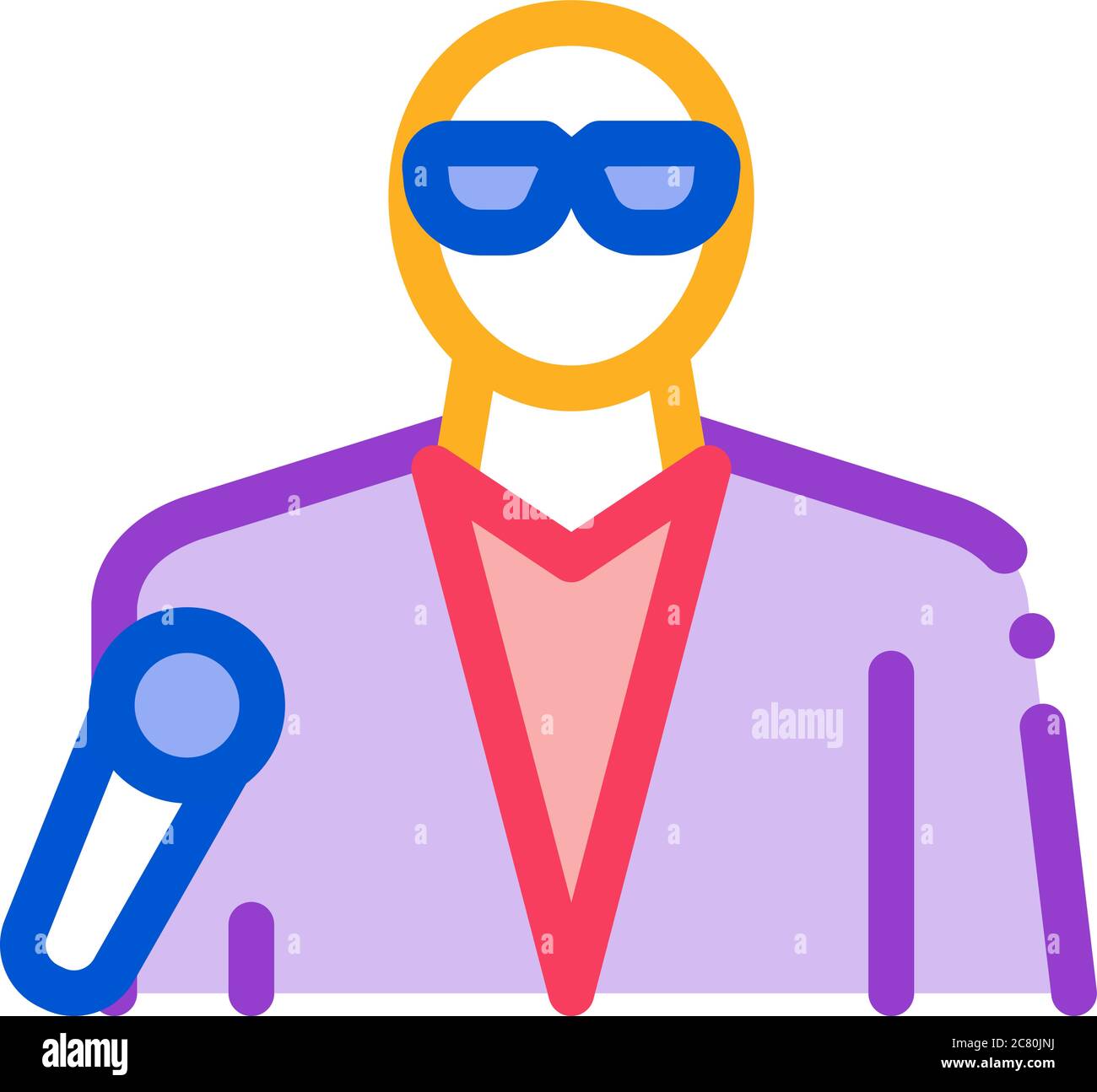 singer profession icon vector outline illustration Stock Vector Image ...